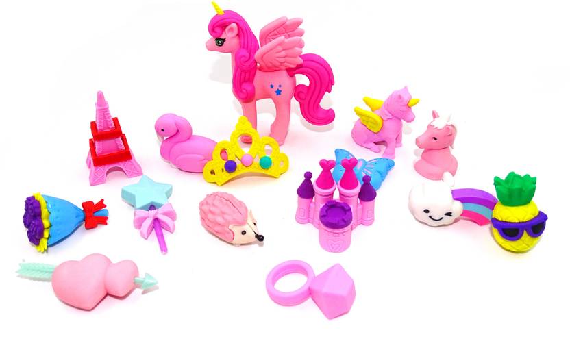 Flipkart.com | poksi Combo Unicorn Beautiful Erasers for School Going ...