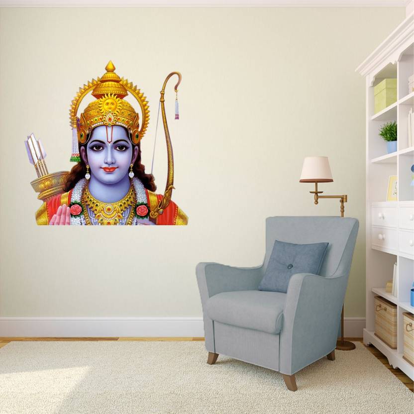 Devil designs 50 cm lord ram with hanuman Colorful Wall Sticker Picture ...