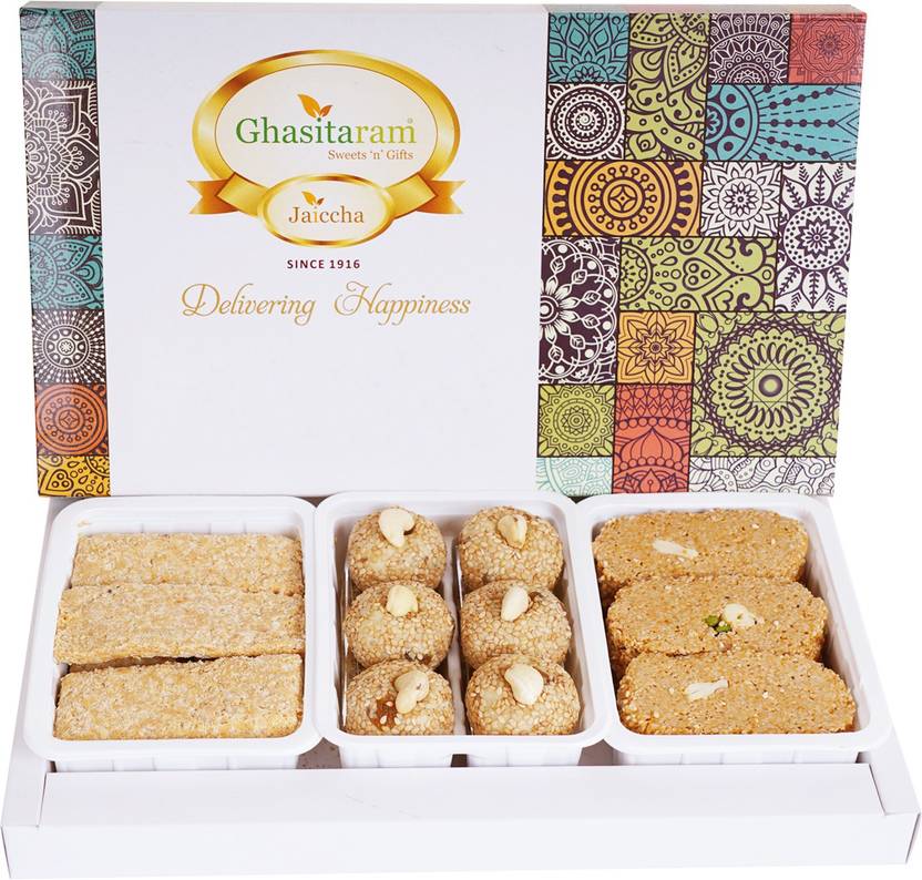 Ghasitaram Gifts Lohri Sweets-Gud Til Gachak, Khasta Gachak and Mawa ...