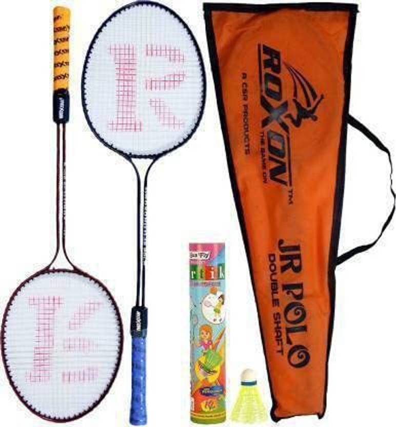 KANG Double Shaft Badminton Racket Pack of 2 Piece with 10 Pieces ...