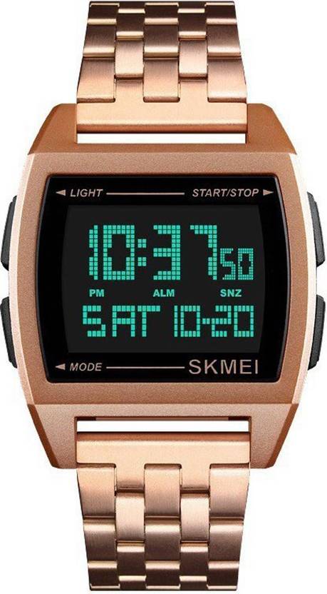 SKMEI Square Dial Stainless Steel Digital Watch - For Men - Buy SKMEI ...