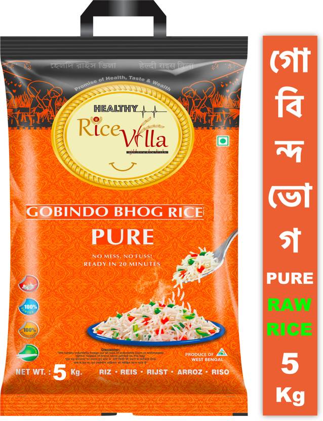 Healthy Rice Villa Gobindo Bhog Rice Pure 5Kg Gobindobhog Rice (Small ...