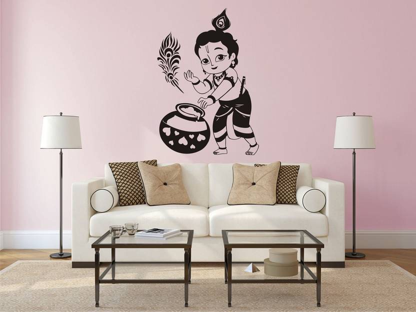 BALKRISHNA WALL STICKER 60 cm lord krishna wall sticker Self Adhesive ...