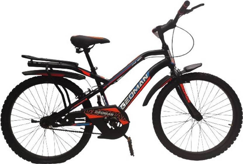 Geoman 24T Single Speed Carrier Ranger Bicycle Black 24 T Road Cycle ...