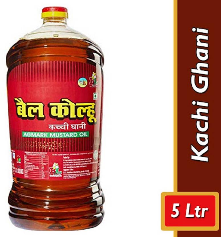 bail kolhu Kachi Ghani Mustard Oil 5L Mustard Oil PET Bottle Price in ...