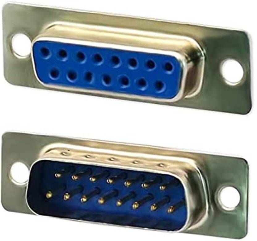 ERH India (1 Pair) DB15 Serial Connector RS232 15 Pin Double Row Welded ...