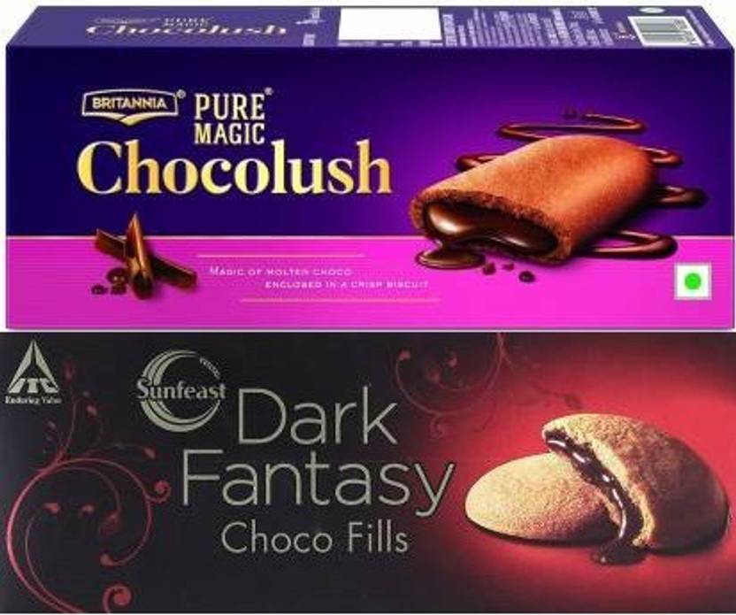 BRITANNIA PURE MAGIC CHOCOLUSH & DARK FANTASY CHOCO FILLS (300+300G ...