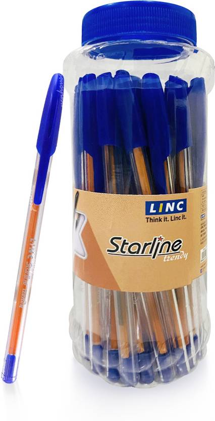 Linc Starline Trendy 0.7 mm Ball Pens Jar | Fast Flowing Ink For Smooth ...