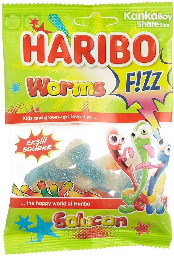Haribo Worms Fizz Sour Fruit Jelly Candy ( Halal ), 70g Sour Candy Price in India - Buy Haribo ...
