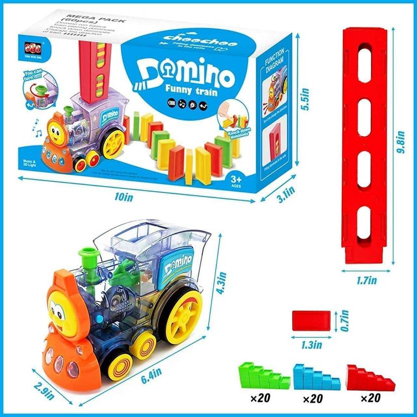 sellLT Dominos Train Blocks Set,60 pc Domino Train Toy with Lights ...