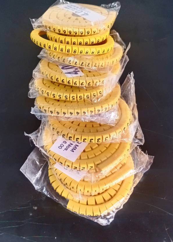 NR TRDERS PVC Ferrules (Numbered 0 - 9 ) 4 mm Plastic Standard Cable ...