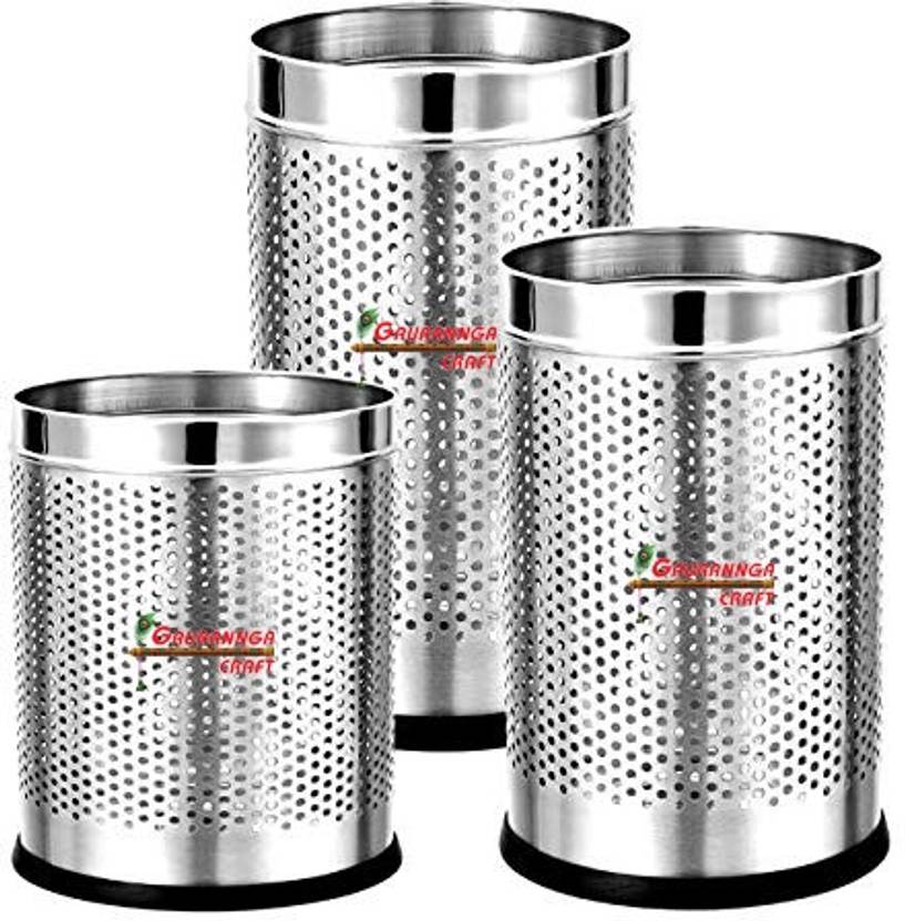 Shivom steel Steel Perforated Open Dustbin (Small, Medium and Large ...