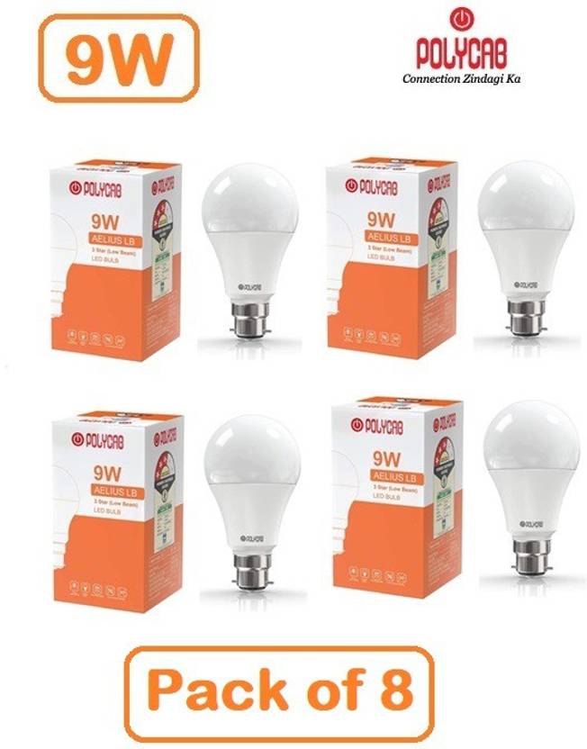 Polycab 9W Aelius LED Bulb 9 W Round B22 LED Bulb Price in India - Buy ...
