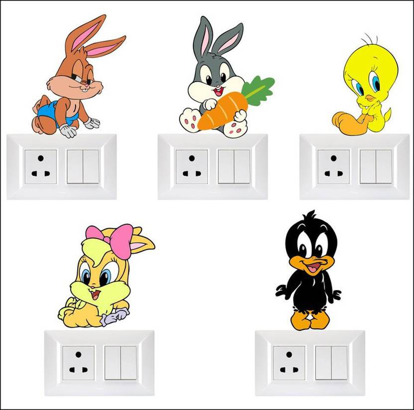 Smart Wall Guru 30 cm Animals cartoons multicolor decorative switch ...