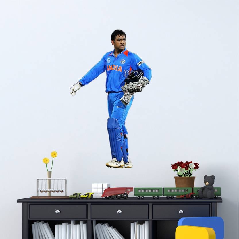 Devil designs Wall Decals ' ms dhoni ' Wall Stickers (PVC Vinyl,40cm x ...