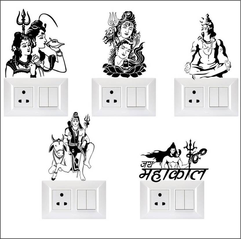 Smart Wall Guru 30 cm mahadev and parvati black switch penal/board(Set ...
