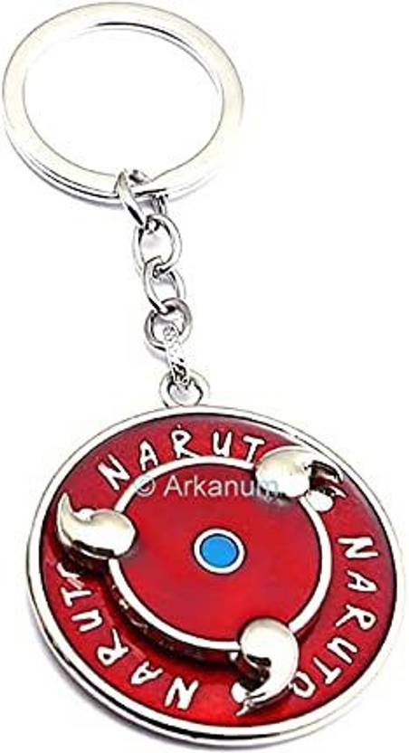 Teczest Naruto Anime-Eye Of Sharingan Spinning Rotating Metal Keychain ...