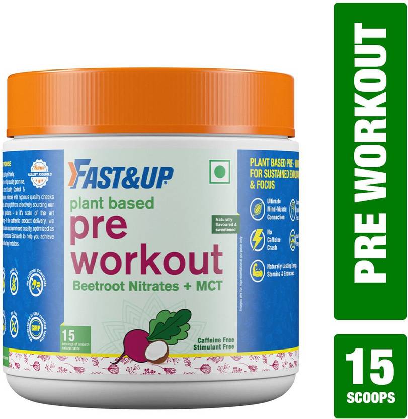 FAST&UP Pre-Workout – Nitrate Rich Beetroot +MCTs, Caffeine Free– 15 ...