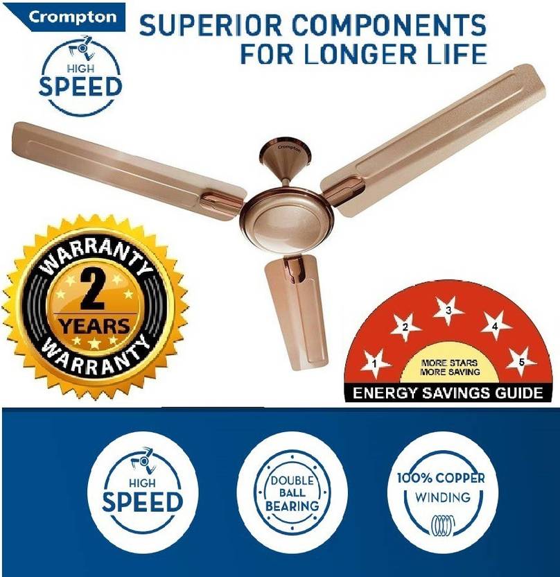 Crompton Arya Briz Prime 1200MM DECORATIVE ULTRA HIGH SPEED 100% COPPER ...
