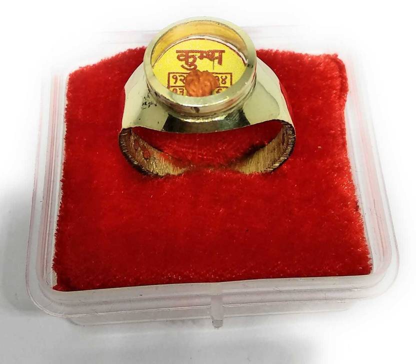 Astrosale Ashtadhatu Rudraksha Kumbh ( Aquarius ) Rashi Ring Brass ...