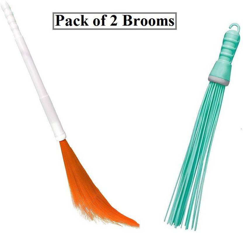 Cyber Sales (Combo of 2) Washable Broom & Seek Jhadu Plastic Broom ...