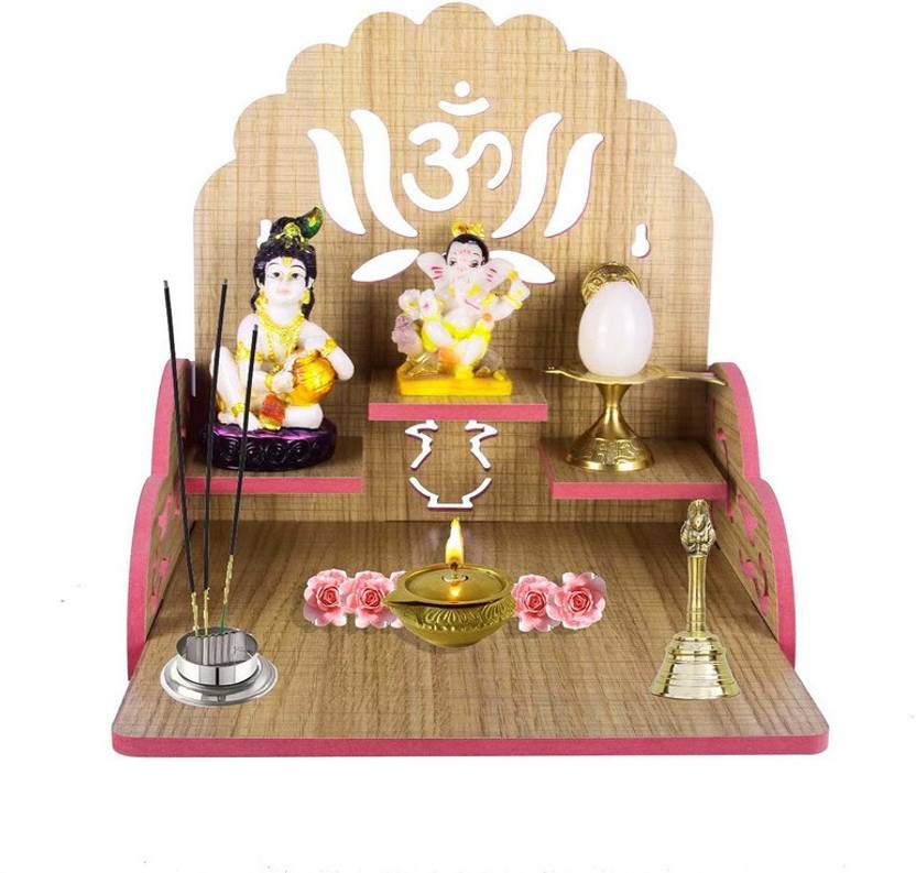 Deafco Wooden new Wall Mounted Hanging Puja Temple Stand for Home ...