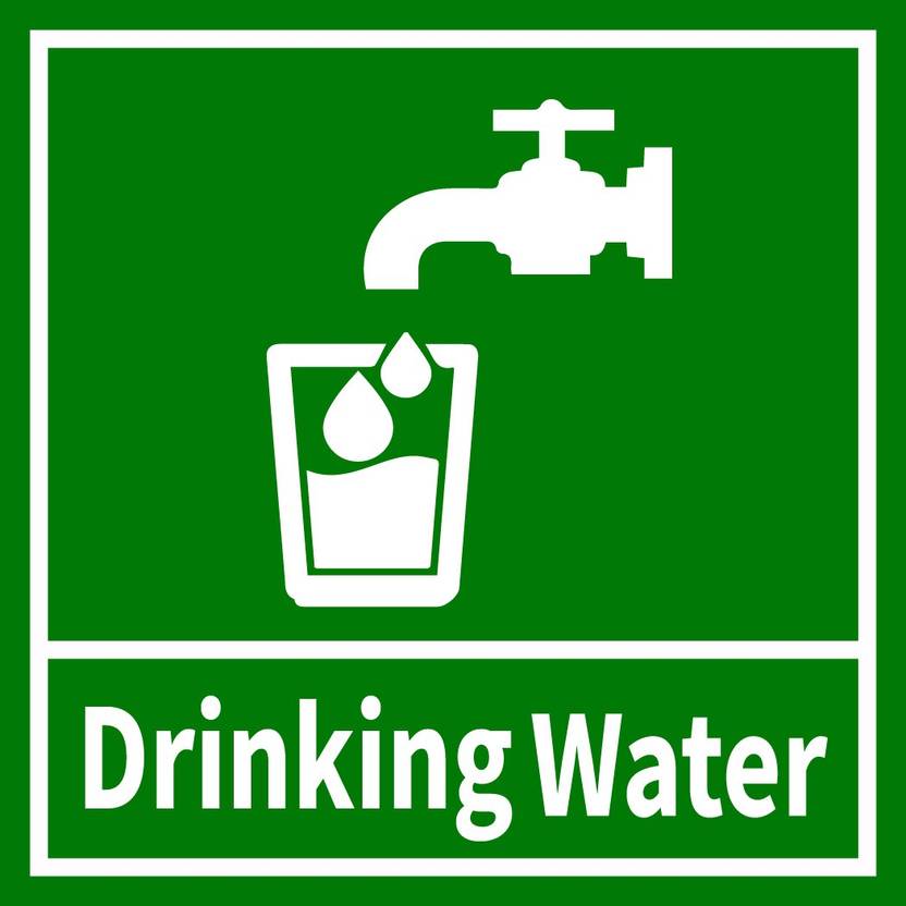 WallDesign Drinking Water Sign Board 10in x 10in For Office Hotel ...