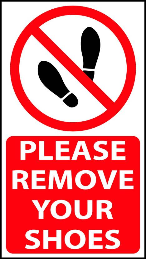 WallDesign Please Remove Your Shoes Sign Board 7 in x 12 in For Temple ...