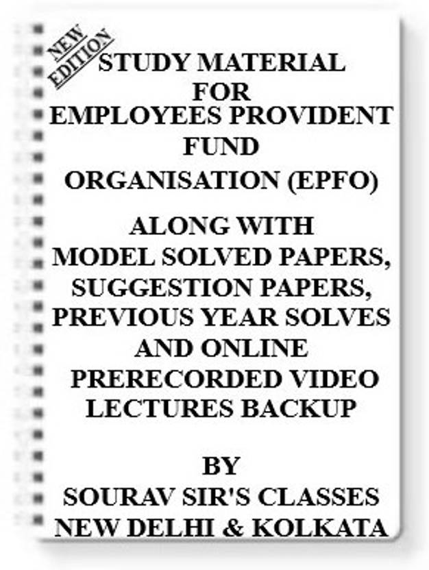 Study Material On Employees Provident Fund Organisation (Epfo) [pack Of ...