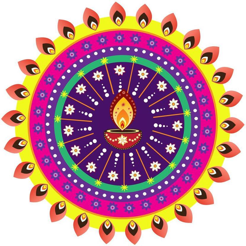 CRAFT STUDIO Diwali Rangoli Sticker(38X38) Large Self Adhesive Sticker ...