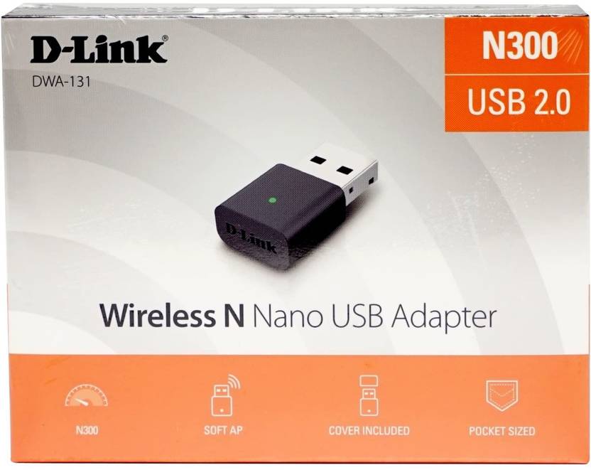 Dlink DWA-131 N300 USB 2.0 Wireless N Nano USB Adapter USB Adapter ...