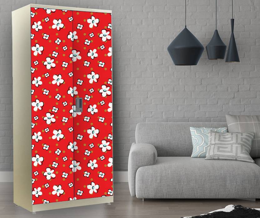 decorative design 213.36 cm Almirah Sticker Self Adhesive Sticker Price ...