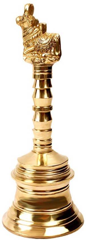 Jai shri krishan Vastu/Feng Shui Hindu Hand Held Nandi Bell, (9cm, Gold ...
