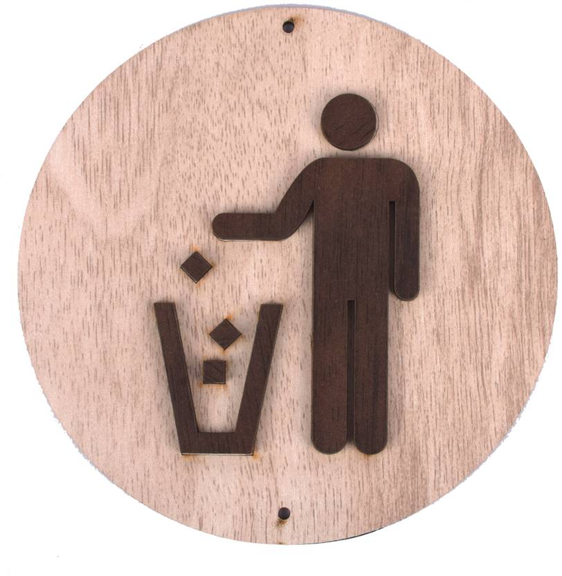 GOPINATH AUTOLINK wooden use dustbin sign board notice for Public Place ...