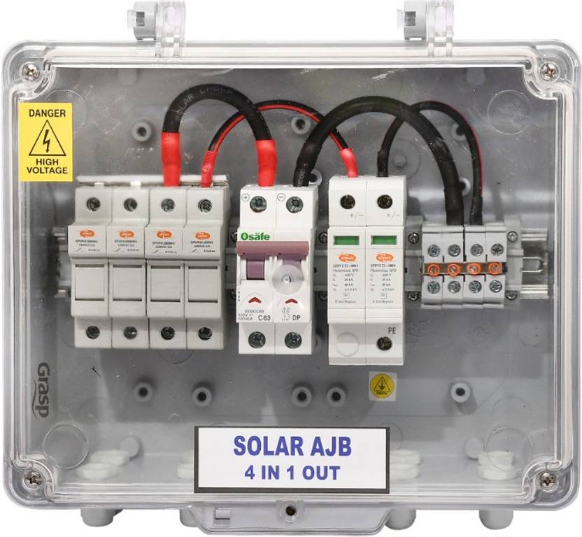 AEC ARRAY JUNCTION BOX 4 IN 1 OUT WITH MCB FOR SOLAR PANEL AC ...