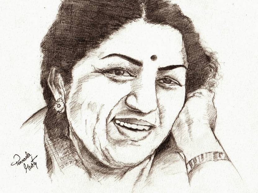 Lata Mangeshkar Poster MultiColor PhotoPaper Print 12 inch X 18 inch ...
