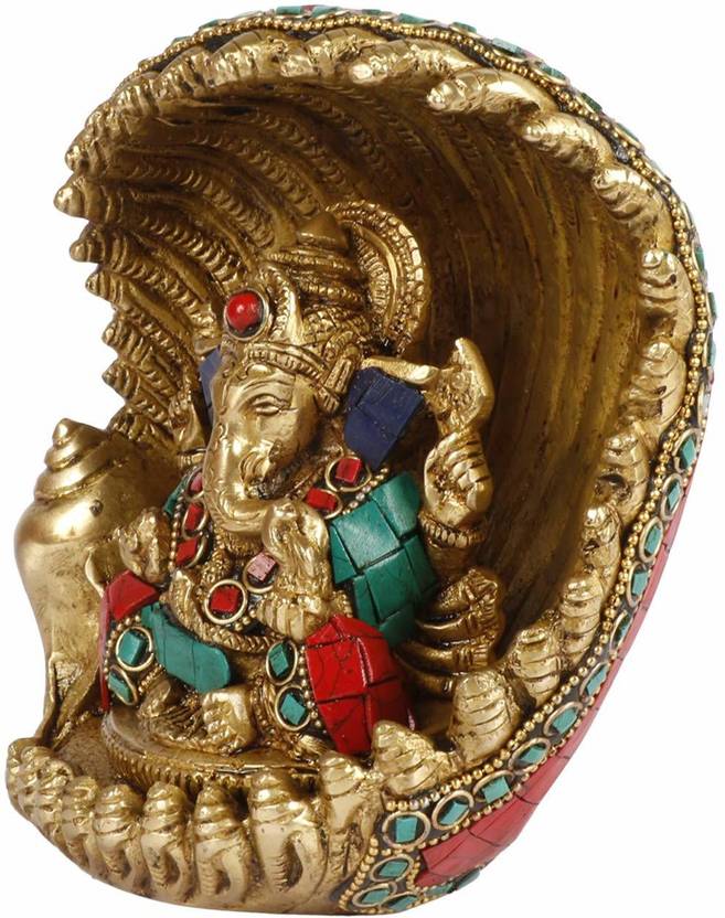 Kartique Lord Ganesha in Seep with Shankh Idol Statue | Ganpati Bappa ...