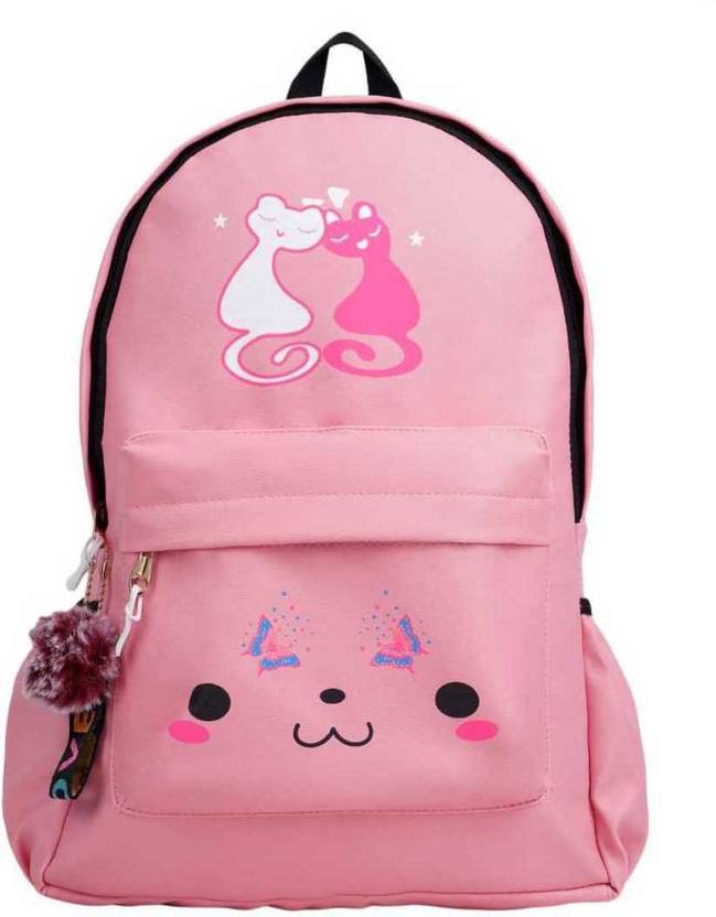 SWASTIK SYSTEMS 15L PINK CAT BACKPACK FOR GIRLS 15 L Laptop Backpack ...