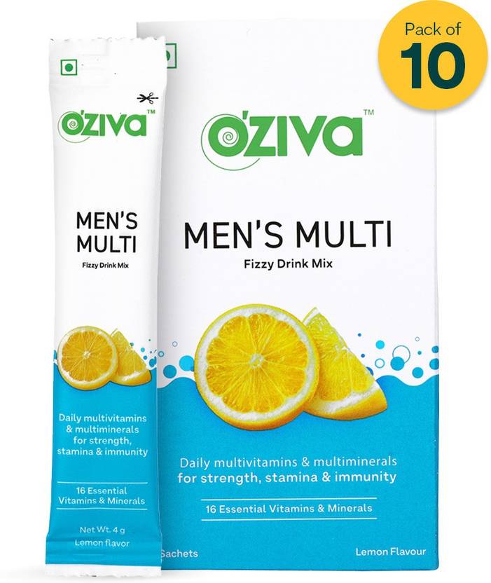 OZiva Men's Multivitamins Fizzy Drink (Pack of 10, 60 Sachets) Price in ...