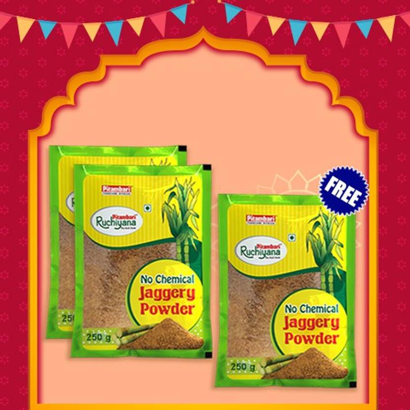Pitambari Ruchiyana Jaggery Powder (250gm x 3 packs) Powder Jaggery ...