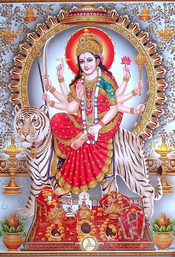 Goddess Amba Ambaji Ambika Sheravali Maa Ambe with 9 forms of Durga ...