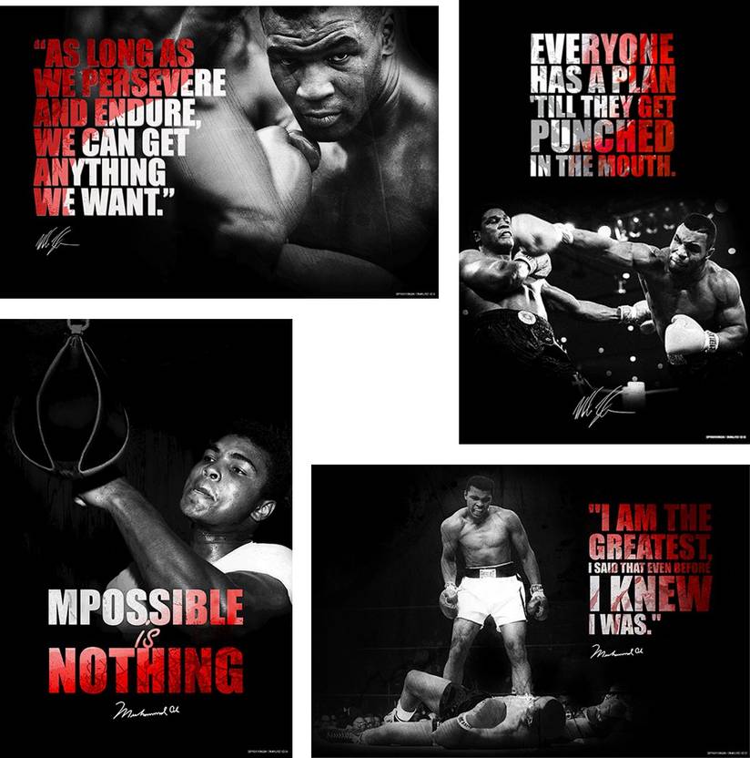 Muhammad Ali and Mike Tyson (Boxer) Motivational Wall Posters and ...