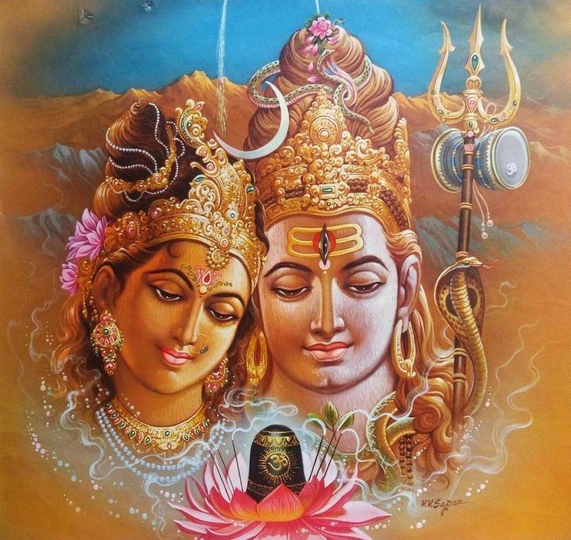 Lord Shiv Parvati Poster Photographic Paper - Religious posters in ...