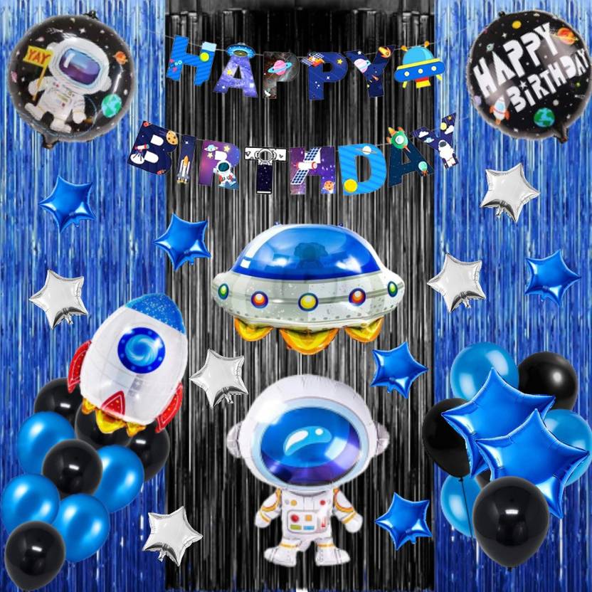 FLICK IN Happy Birthday Space Banner Decoration OuterSpace Theme 1st ...