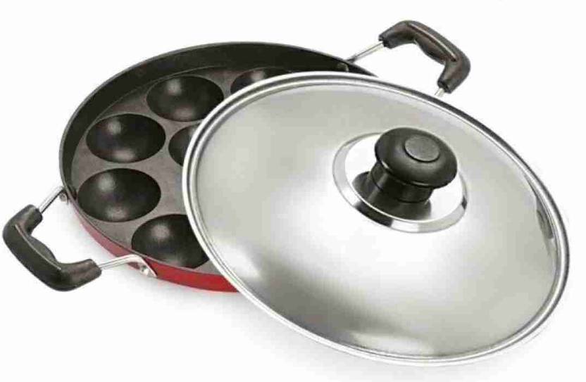 luckir 12 Cavity Appam Patra Paddu Maker & idli maker with Lid ...