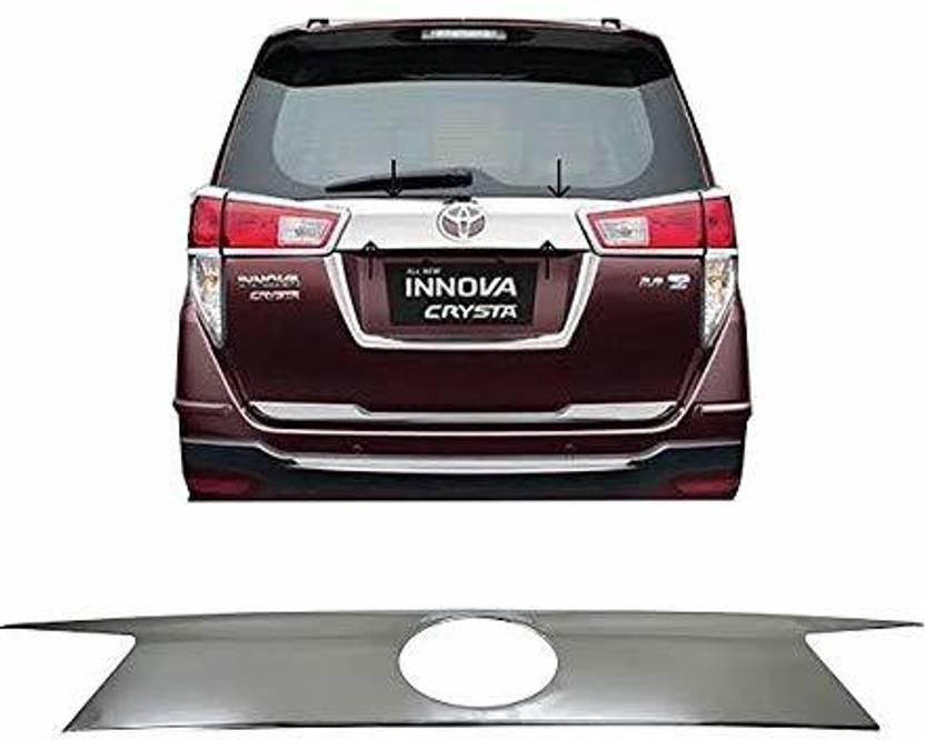 auto universe Rear Chrome Number Plate Emblem for Innova Crysta Chrome ...