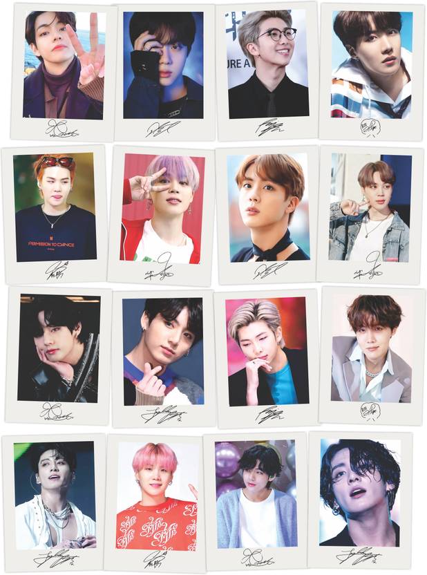 Gimly BTS Autograph Cards Pack of 16 Premium Lomo PhotoCards (3x4 ...