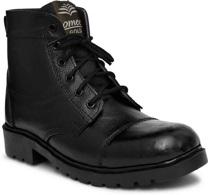 OMEE GOLD DMS Police/NCC Black Boots For Men - Buy OMEE GOLD DMS Police ...
