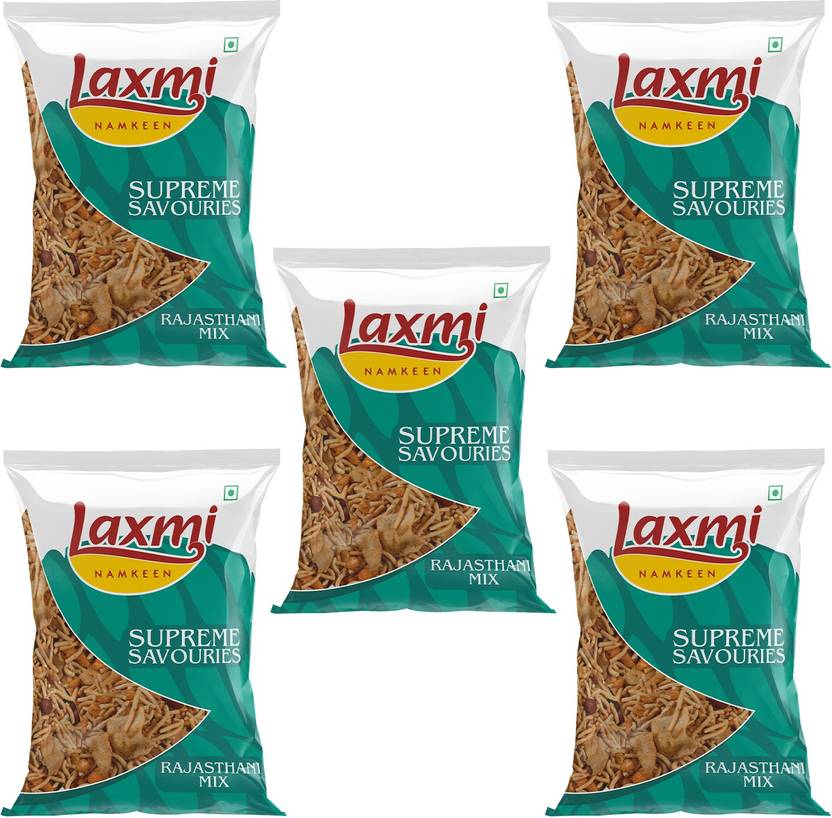 laxmi namkeen Rajasthani Mix Namkeen Snacks - (200 Gm X Pack Of 5 ...