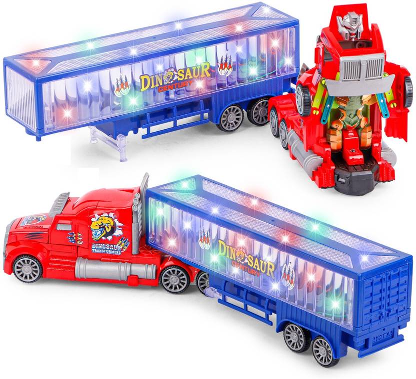 IndusBay 3D Light Sound Freight Cargo with Deformation Robot Truck ...